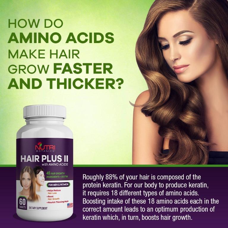 Hair Plus II with Amino Acid, Biotin - 45 Hair Vitamin - Boost Hair ...