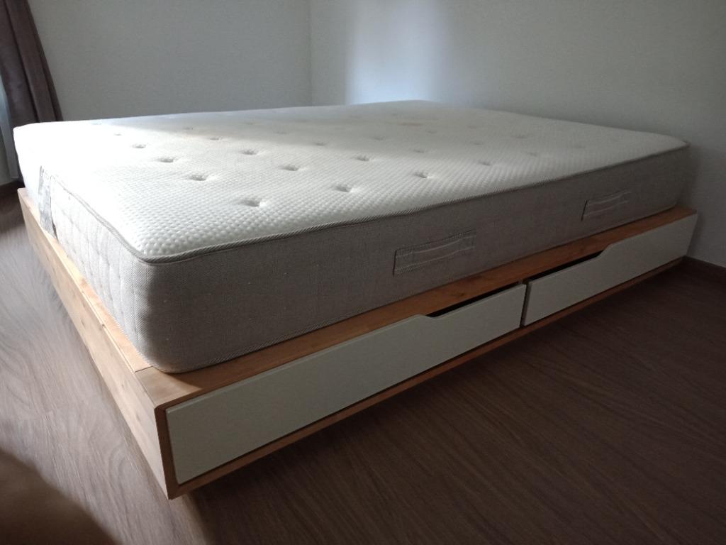 IKEA Queen Mattress (HESSENG) + Bedframe, Furniture & Home Living ...