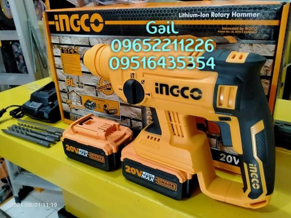 INGCO 20V Brushless Cordless Rotary Hammer (CRHLI22012), Commercial ...
