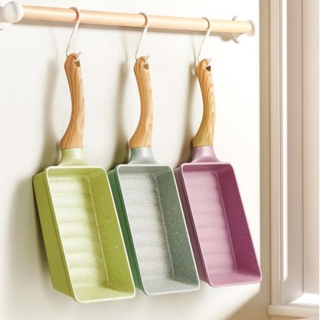 Japanese Tamagoyaki Grill Omelette Frying Pan Non-Stick Stone Fry Egg ...