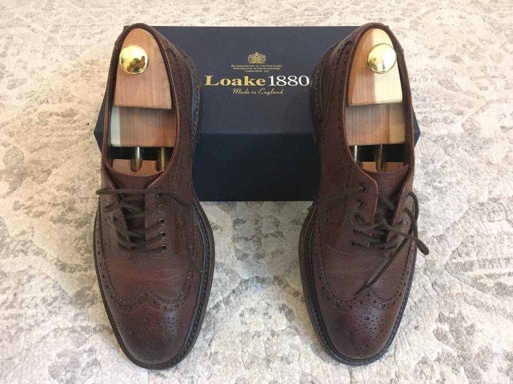 Loake 1880 Badminton - Brown Premium Derby Brogue Shoe, Men's Fashion ...