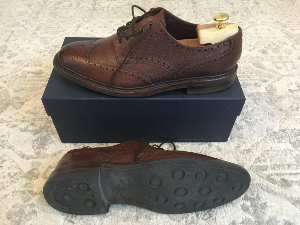 Loake 1880 Badminton - Brown Premium Derby Brogue Shoe, Men's Fashion ...