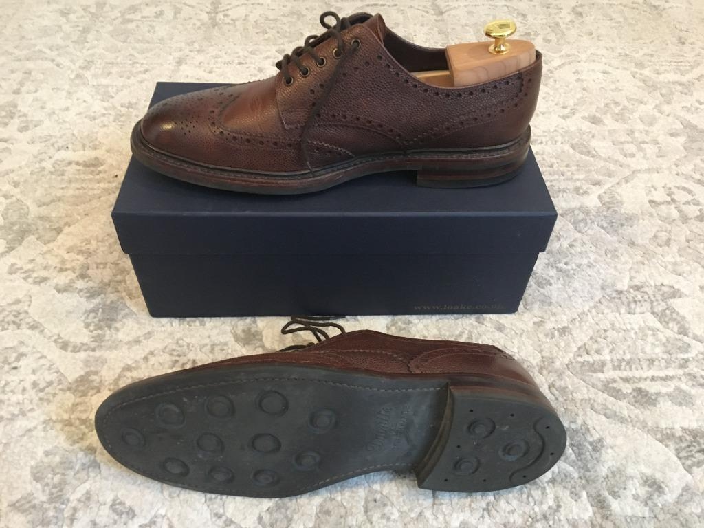 Loake 1880 Badminton - Brown Premium Derby Brogue Shoe, Men's Fashion ...
