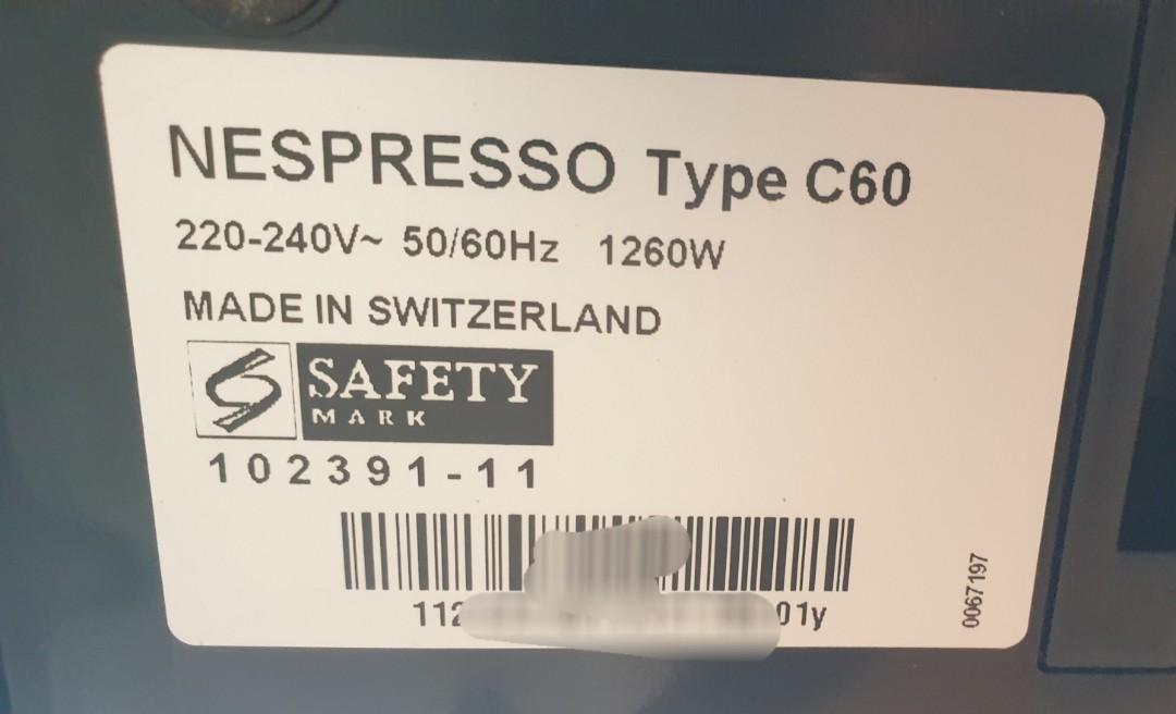 Nespresso Pixie Coffee Machine Type C60, TV & Home Appliances, Kitchen ...