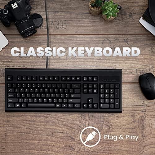 Perixx Periboard-106, Wired Performance Full Size Keyboard, Curve ...