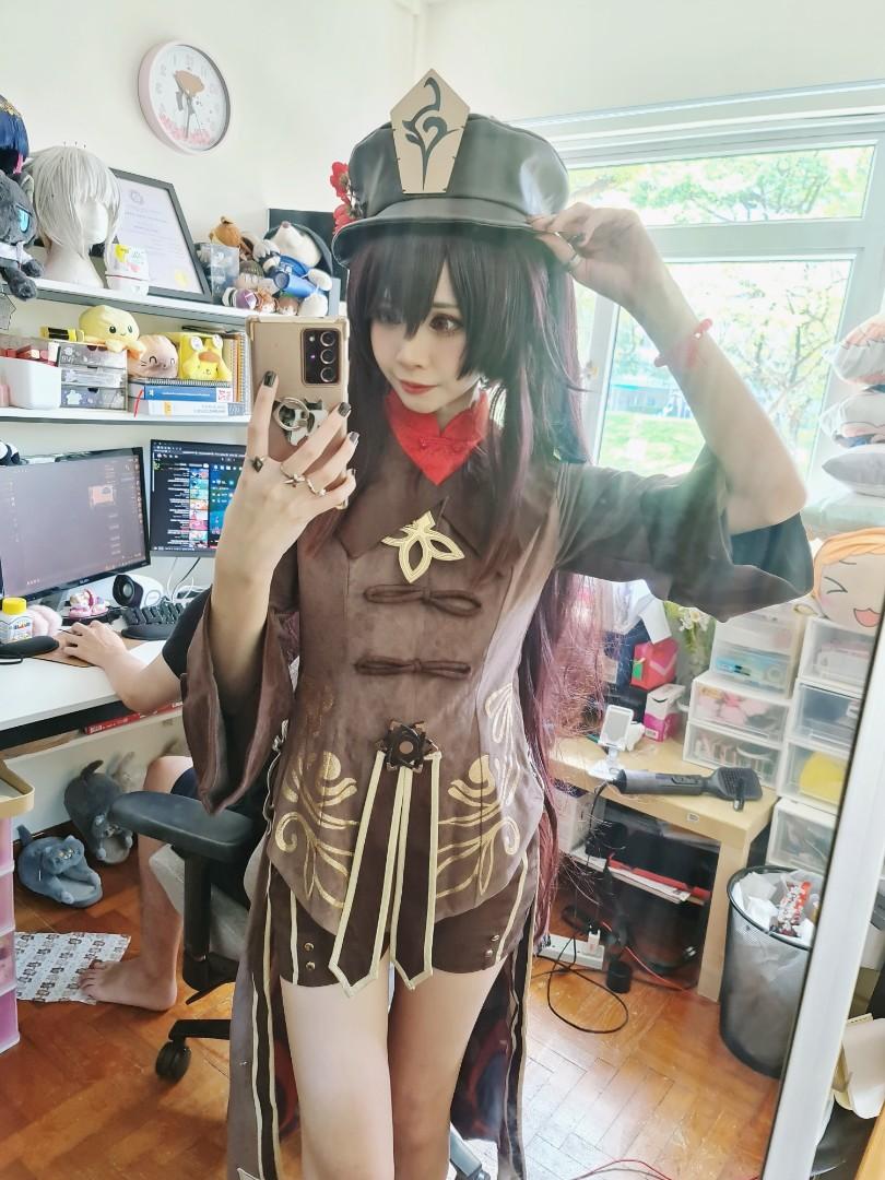 Genshin Impact Hu Tao Hutao Cosplay Costume Cos Wig, Women's Fashion ...