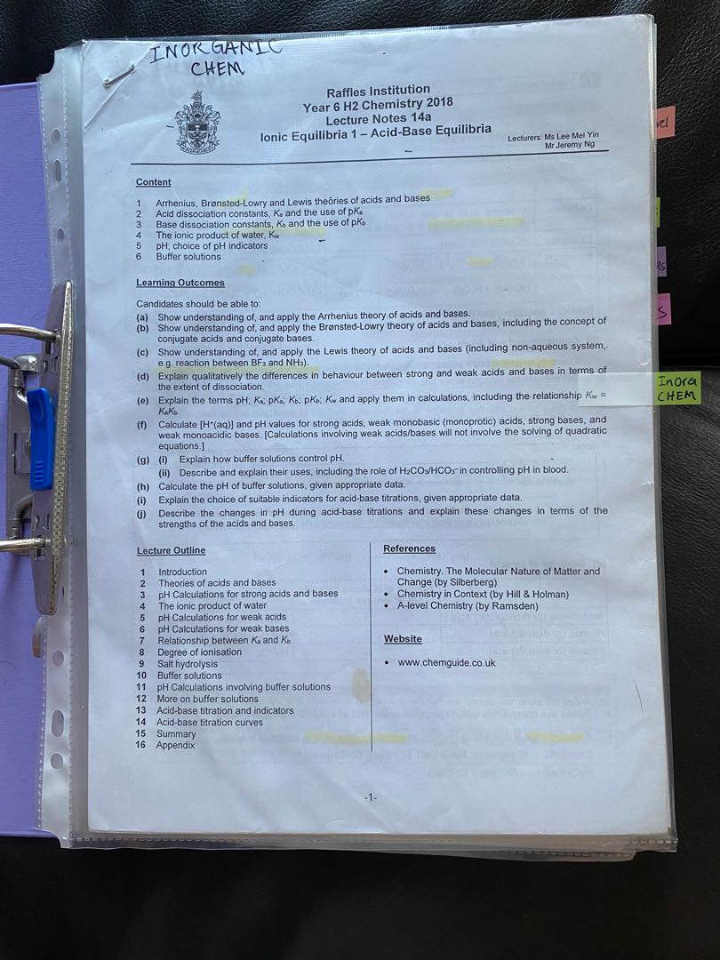 RI Chemistry Notes (Full set), Hobbies & Toys, Books & Magazines ...