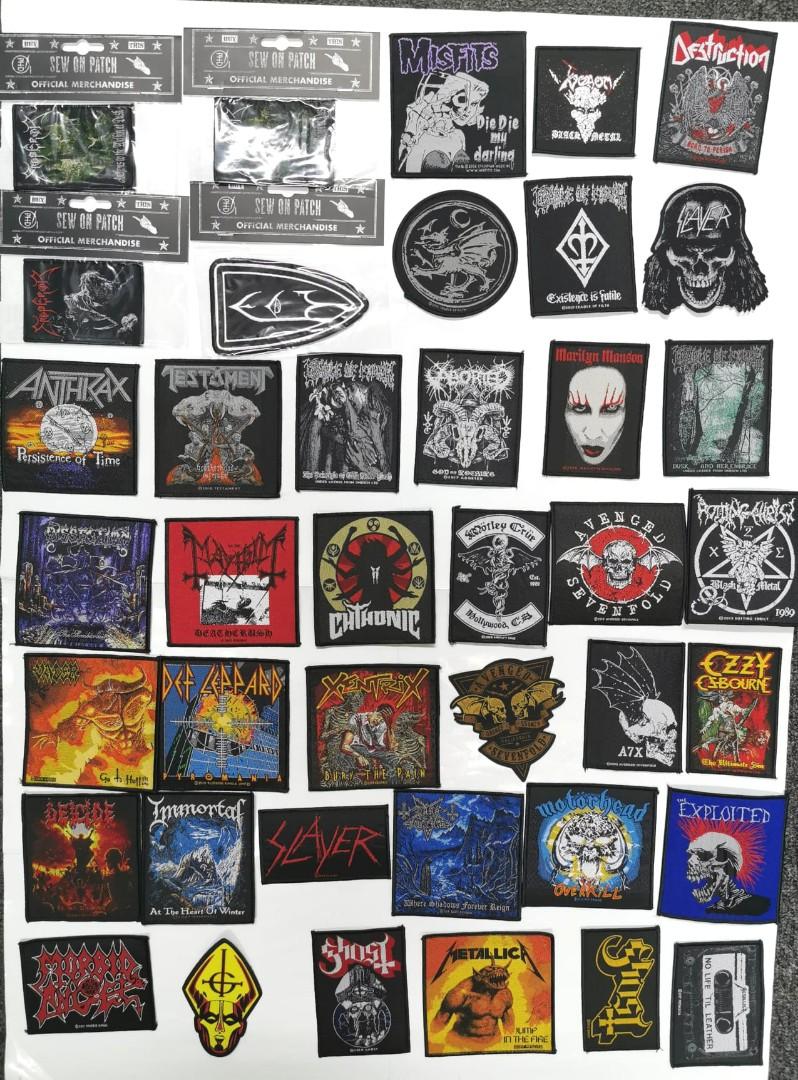 Rock Band Merch Tshirts Woven Patches CD Vinyl Slayer Iron Maiden GNR ...
