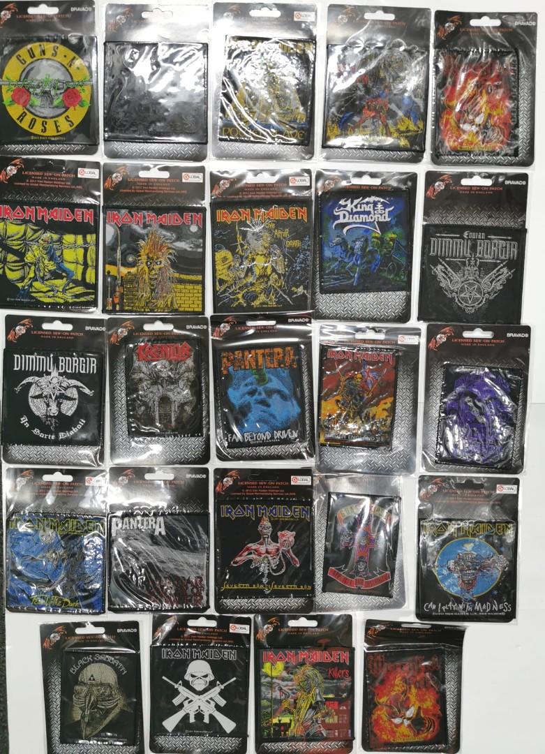 Rock Band Merch Tshirts Woven Patches CD Vinyl Slayer Iron Maiden GNR ...