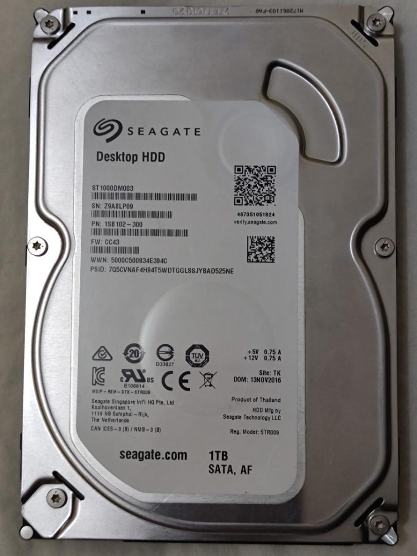 Seagate Desktop HDD 1TB, Computers & Tech, Parts & Accessories, Hard ...
