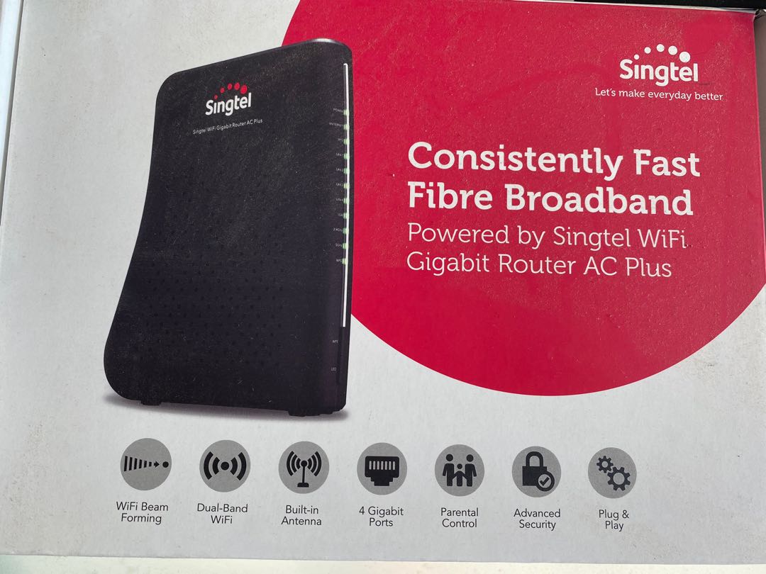 SingTel Fibre Broadband Gigabit Wifi Router, Computers & Tech, Office ...