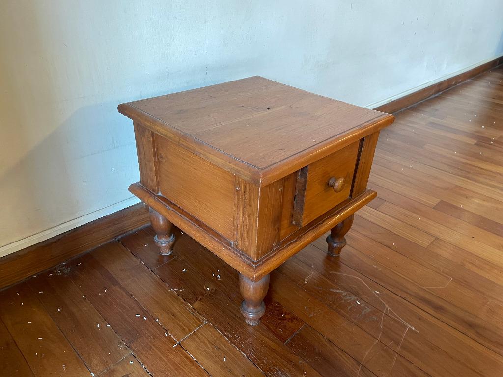 Solid Teak Wood Small Table Drawer, Furniture & Home Living, Furniture ...