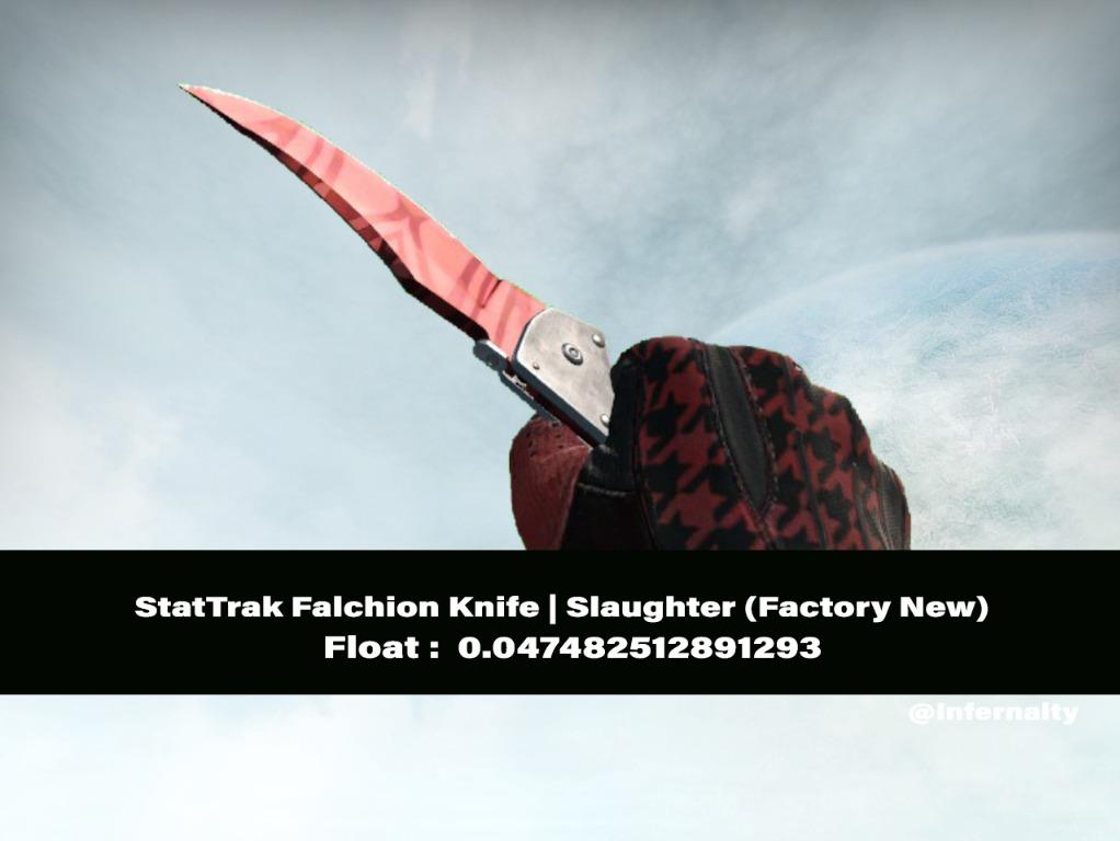 StatTrak Falchion Knife Slaughter FN CSGO SKINS KNIVES, Video Gaming ...