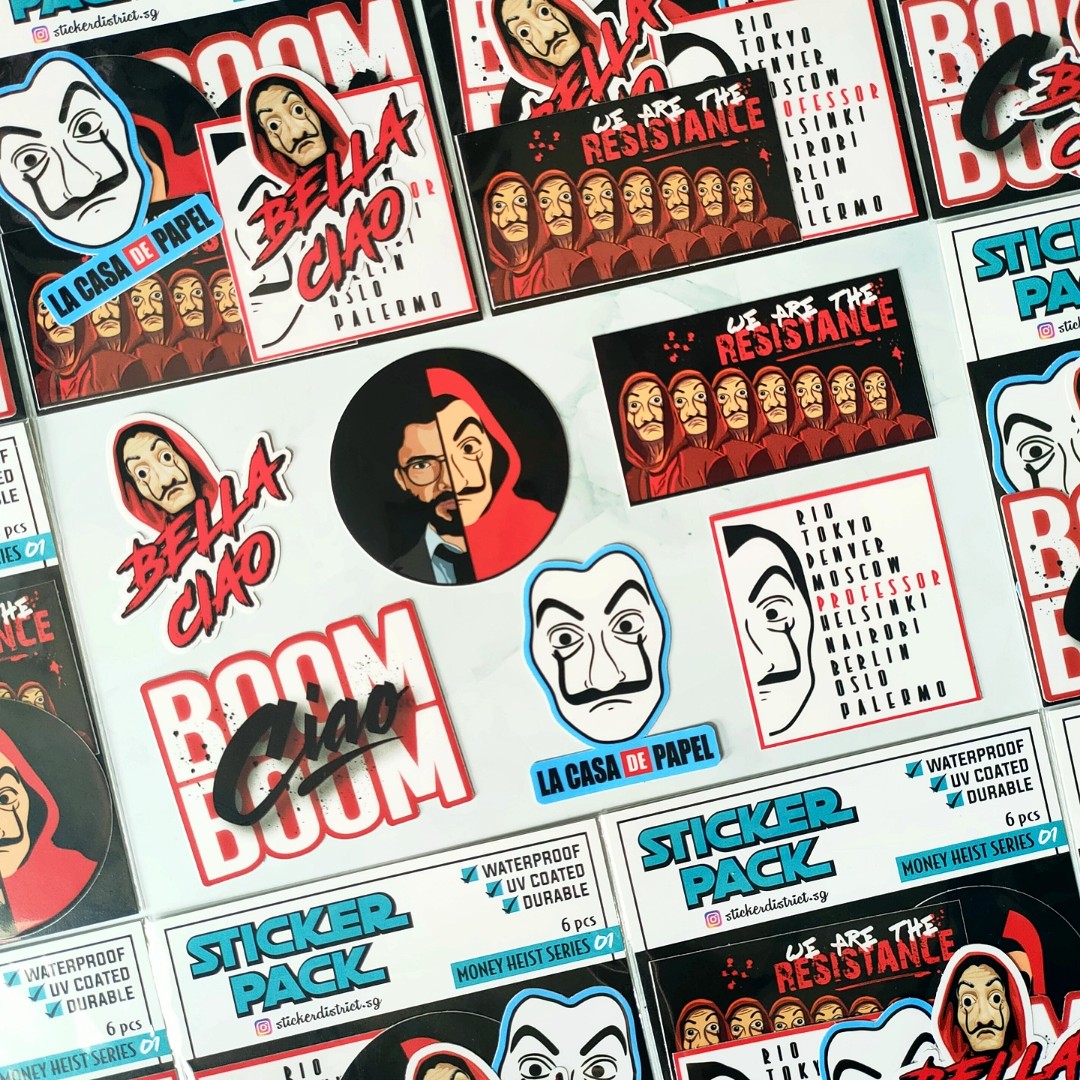 Sticker Pack - Money Heist Series 01, Motorcycles, Motorcycle ...