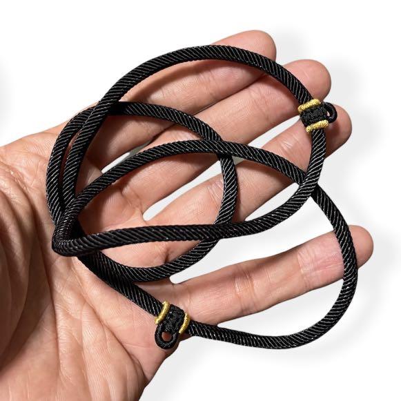 Thai Amulet Takrut 4mm Rope Necklace Chain for wearing 2 Amulets Front ...