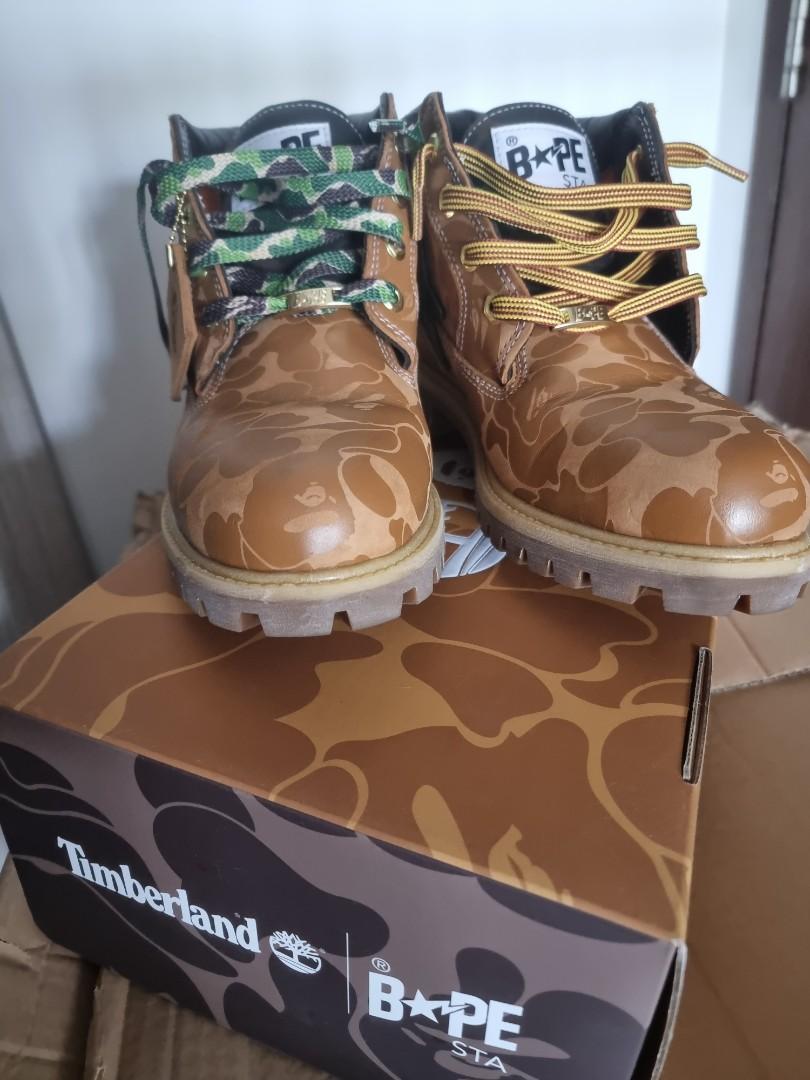 TIMBERLAND X BAPE, Men's Fashion, Footwear, Boots on Carousell