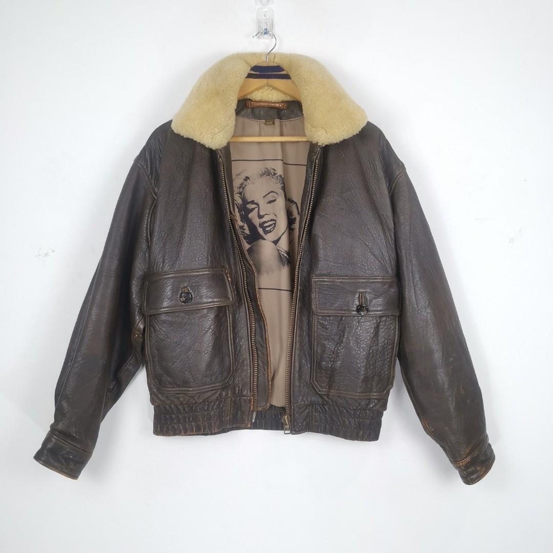 V3 Marilyn Monroe Leather Jacket, Men's Fashion, Coats, Jackets and Outerwear on Carousell