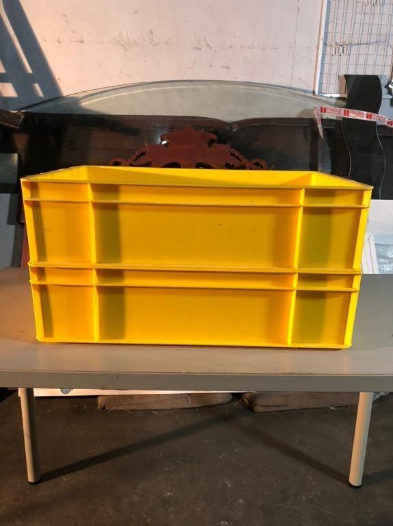 Wide Yellow Plastic Tray / Bekas Plastik Kuning Lebar, Furniture & Home ...
