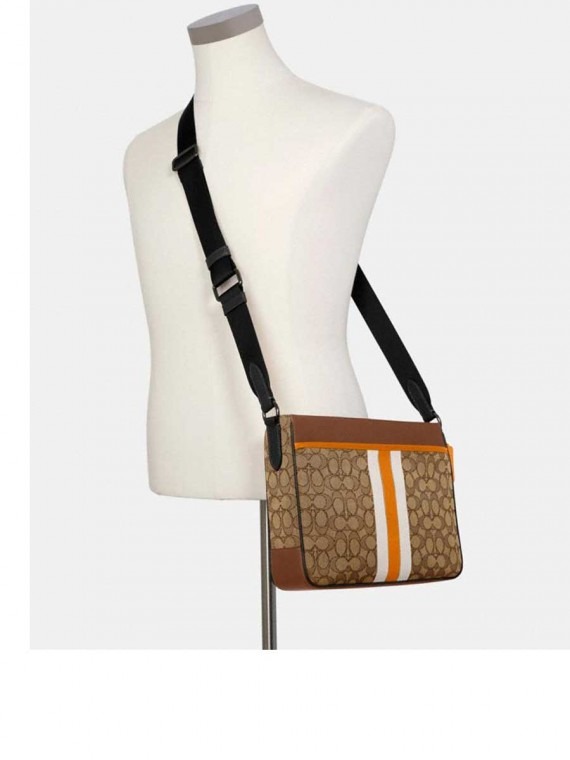 AUTHENTIC COACH Thompson Crossbody Mens Bag In Signature Jacquard With ...