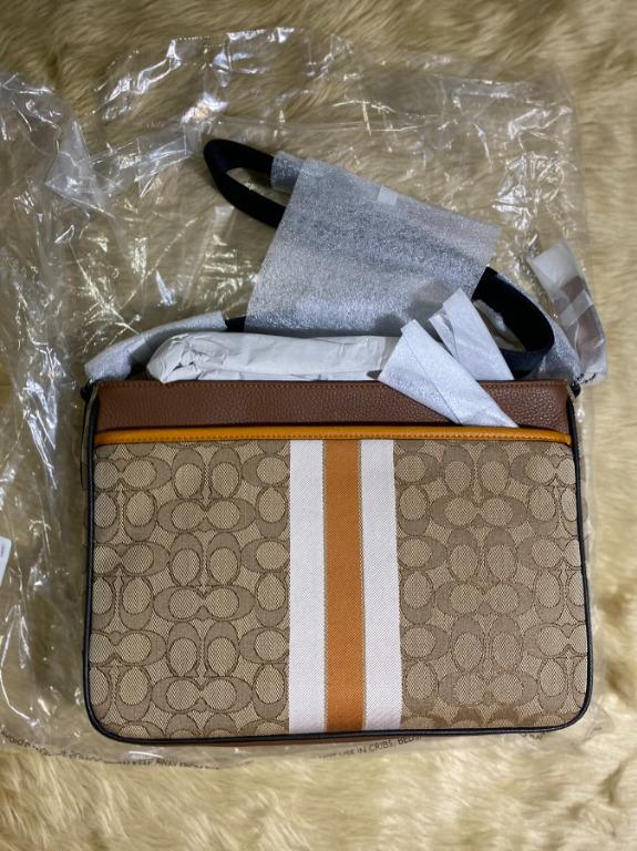 AUTHENTIC COACH Thompson Crossbody Mens Bag In Signature Jacquard With ...