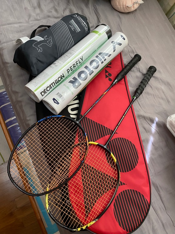 Badminton racket+shuttlecock+net, Sports Equipment, Sports & Games ...