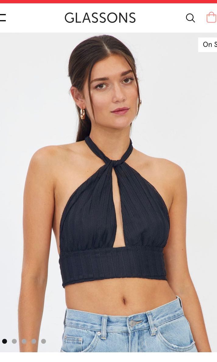 Glassons halter neck top, Women's Fashion, Tops, Sleeveless on Carousell