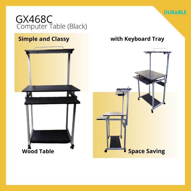 GX468C Computer Table(Black), Furniture & Home Living, Office Furniture ...