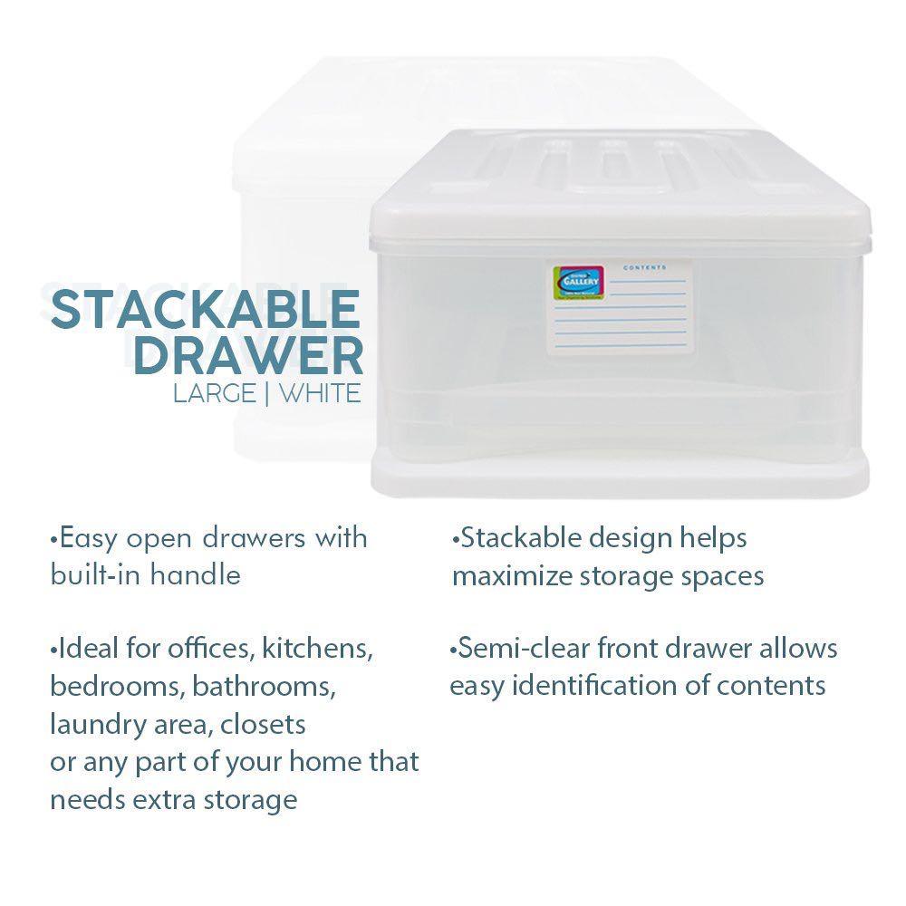Home Gallery Large Stackable Plastic White Drawer, Furniture & Home ...