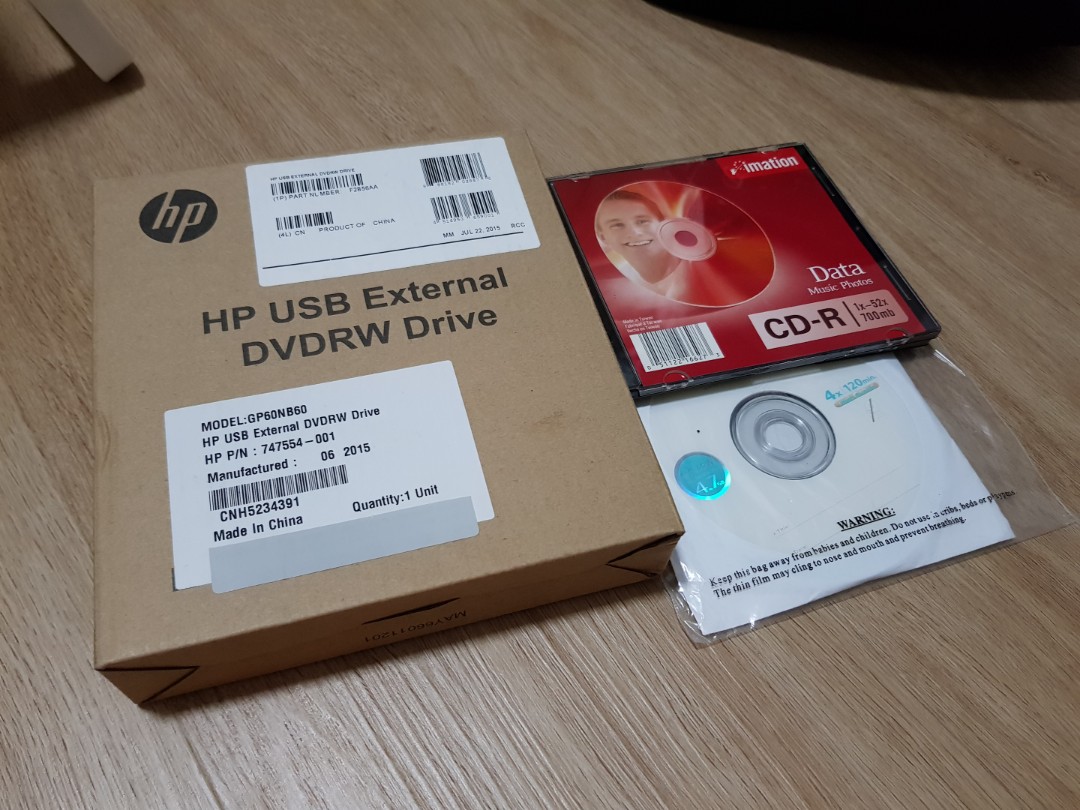 HP USB EXTERNAL DVD RW DRIVE, Computers & Tech, Parts & Accessories ...