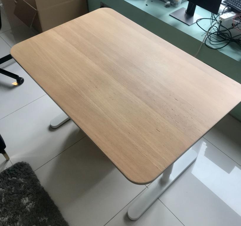 IKEA BEKANT Desk, white stained oak veneer/white, 120x80 cm, Furniture ...
