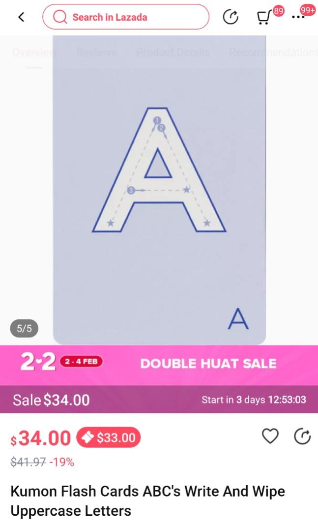 Kumon uppercase letter write and wipe flash card, Hobbies & Toys, Toys ...