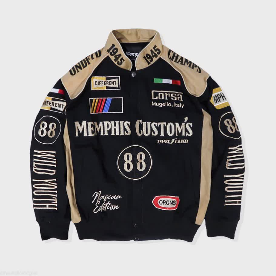 LIMITED EDITION CORSA NASCAR JACKET BLACK GOLD, Fesyen Pria, Pakaian ...