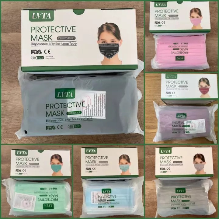 LVTA Face Mouth Mask 3-Layers Masks Anti-Dust Filtration Respirator ...