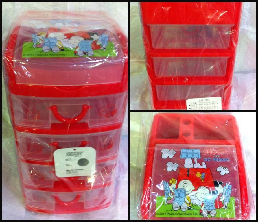 Original Peanuts Snoopy 5 Layers Plastic Storage Drawer Organizer ...