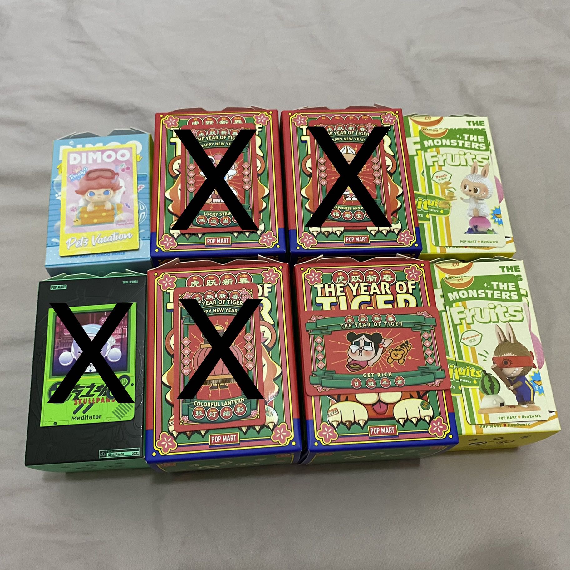 Popmart Dimoo Bunny SP Skullpanda Crybaby Labubu The Year of Tiger ...