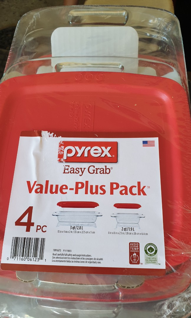 Pyrex 4pc easy grab, Furniture & Home Living, Kitchenware & Tableware ...