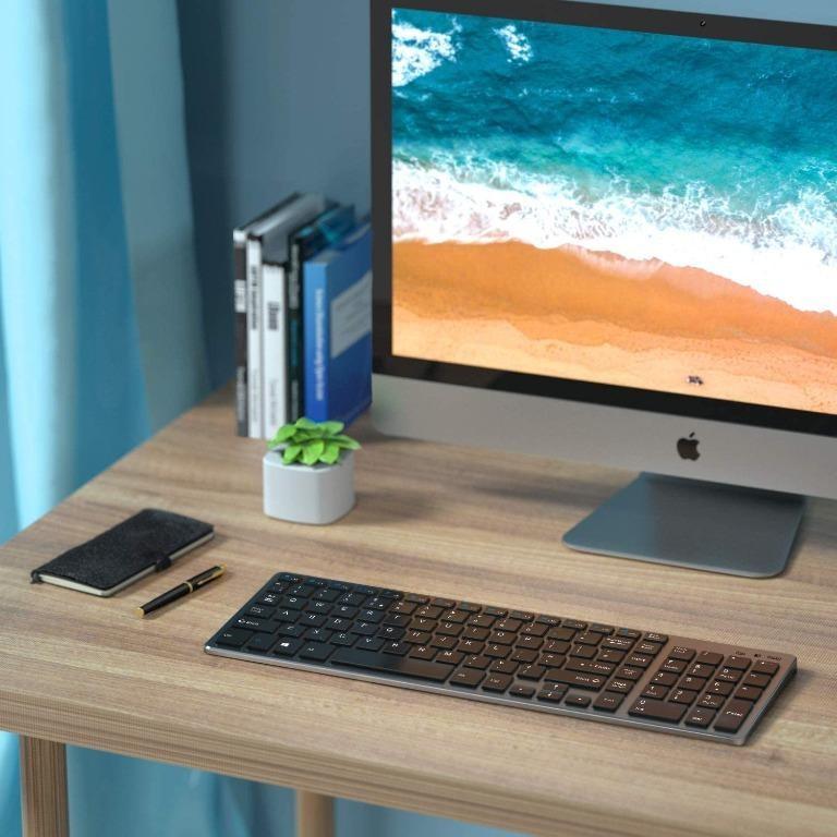 QWERTY BK348 2.4GHz Wireless Re-Chargeable Keyboard, Ultra Slim Re ...
