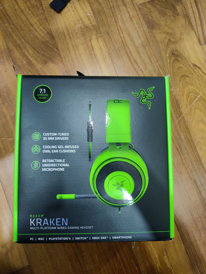 Razer Kraken Green Gaming headset, Audio, Headphones & Headsets on ...