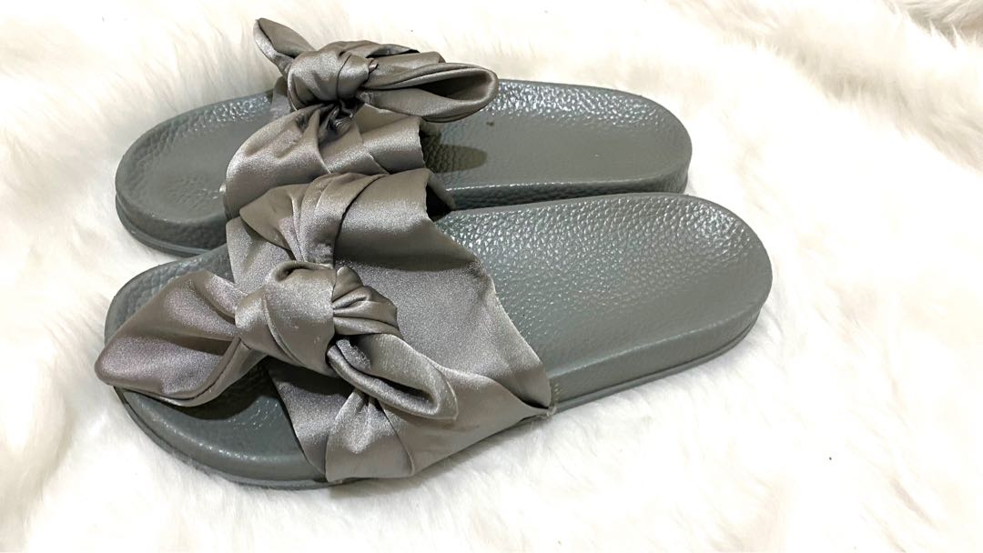 Rubber & satin slides, Women's Fashion, Footwear, Slippers and slides ...