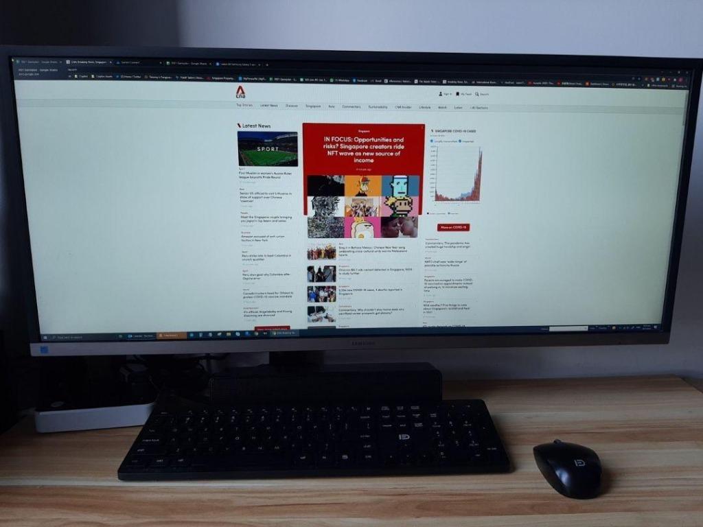 SAMSUNG 34-Inch SJ55W Ultrawide Gaming Monitor + Prism Monitor Arm (Arc ...