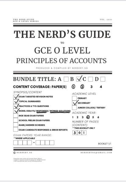 GCE O LEVEL PRINCIPLES OF ACCOUNTS | SECONDARY 3 SECONDARY 4 POA ...