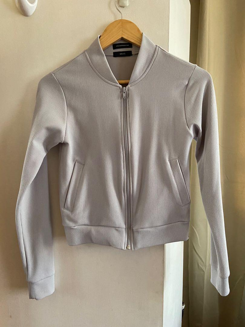 Straightforward gray bomber jacket, Women's Fashion, Coats, Jackets and ...