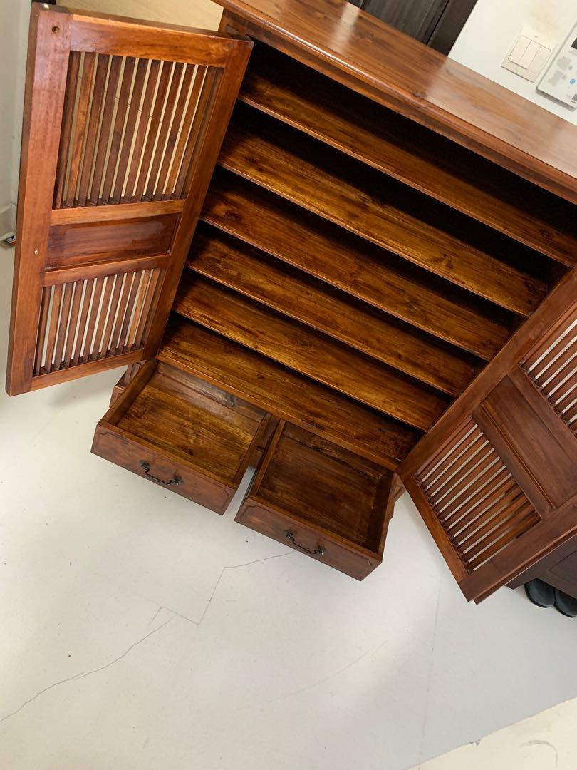Teak Shoe Cabinet, Furniture & Home Living, Furniture, Shelves ...