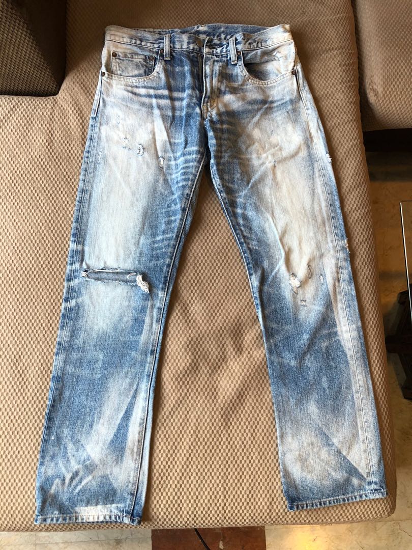 Vintage distressed acid wash RNA denim jeans, Men's Fashion, Bottoms ...