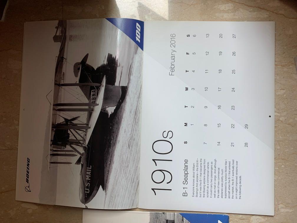 100 years of Boeing collector calendar, Hobbies & Toys, Stationery ...