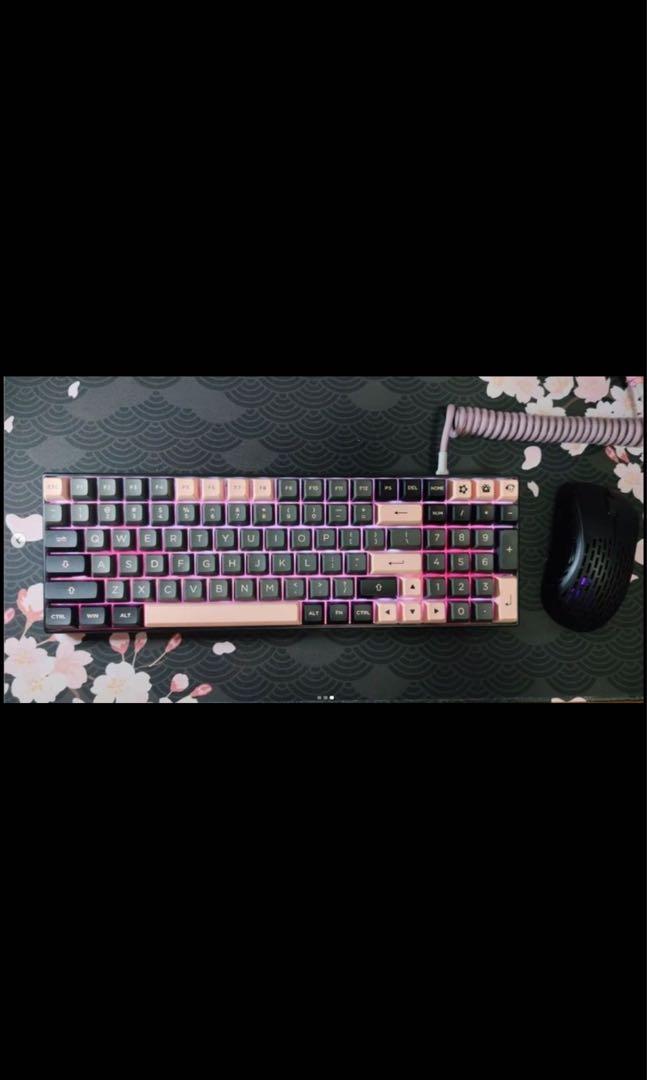 Akko Keycaps Black/Pink 158 Key - ASA Profile, Computers & Tech, Parts ...