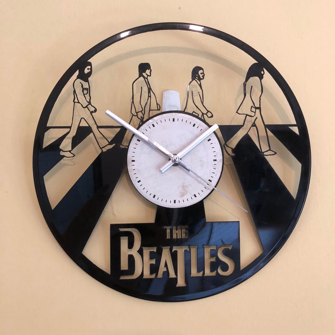 Beatles Vinyl Record Wall Clock, Furniture & Home Living, Home Decor ...