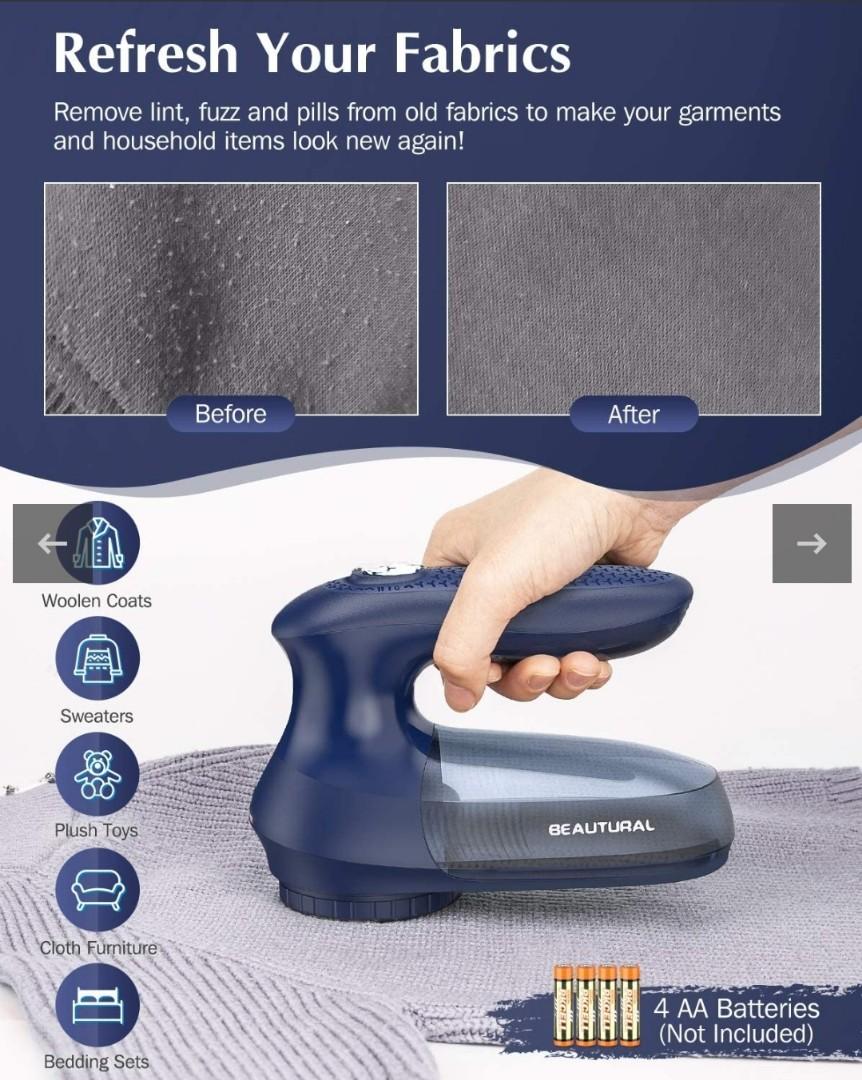 BEAUTURAL Sweater Fabric Shaver Home-Edition, Powerful & Efficient Lint ...
