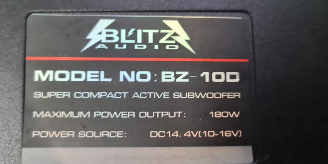 BLITZ AUDIO SUBWOOFER BZ 100, Car Accessories, Accessories on Carousell