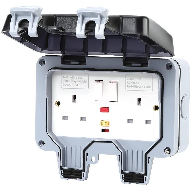 [BNIB] Zigtiger (ZTD-UK-MP22E) Outdoor Sockets, Waterproof Storm RCD ...